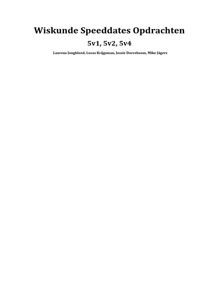 Wiskunde PO Speeddates | PDF