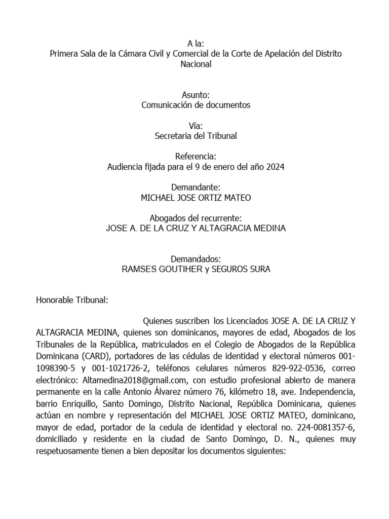 Comunicacion De Documentos Pdf República Dominicana