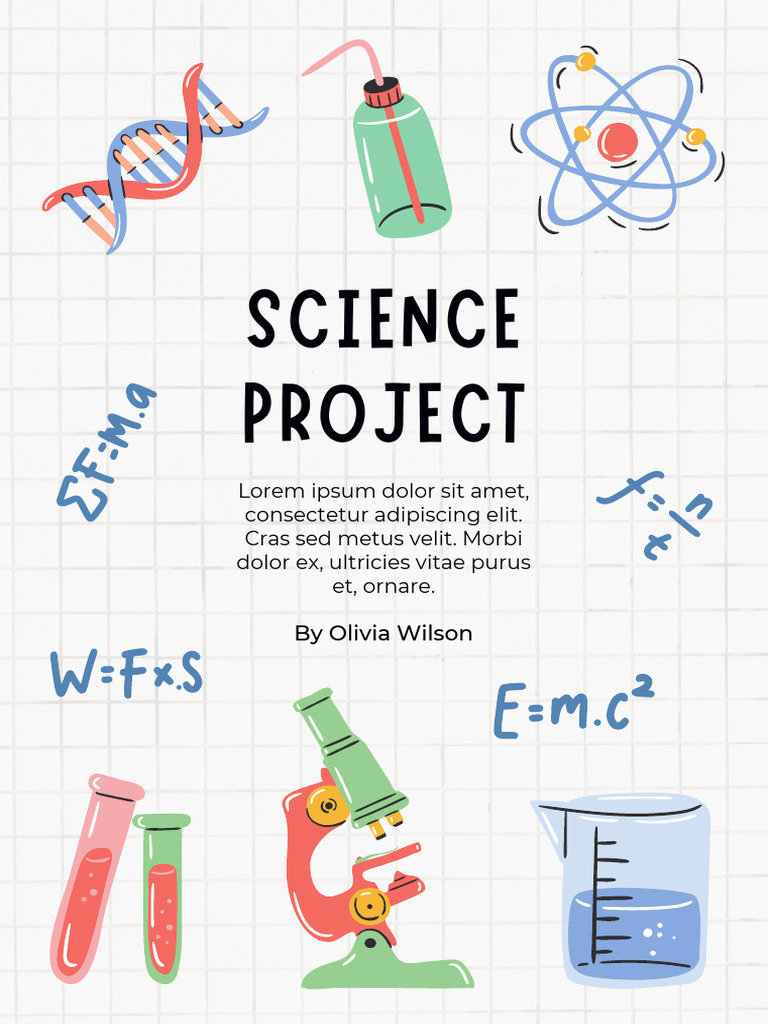 Blue Illustrative Science Project Cover Document A4 | PDF