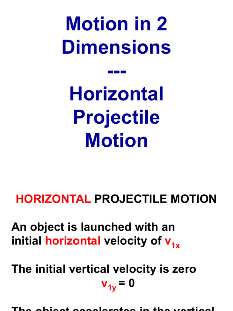Horizontal Projectile Motion Explained | PDF | Acceleration | Physical ...