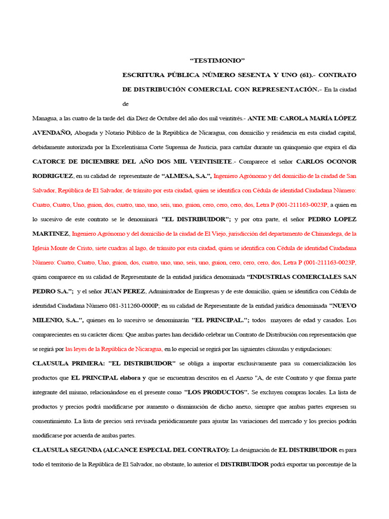 Contrato de Distribución Comercial 2023 | PDF | Marketing | Economias