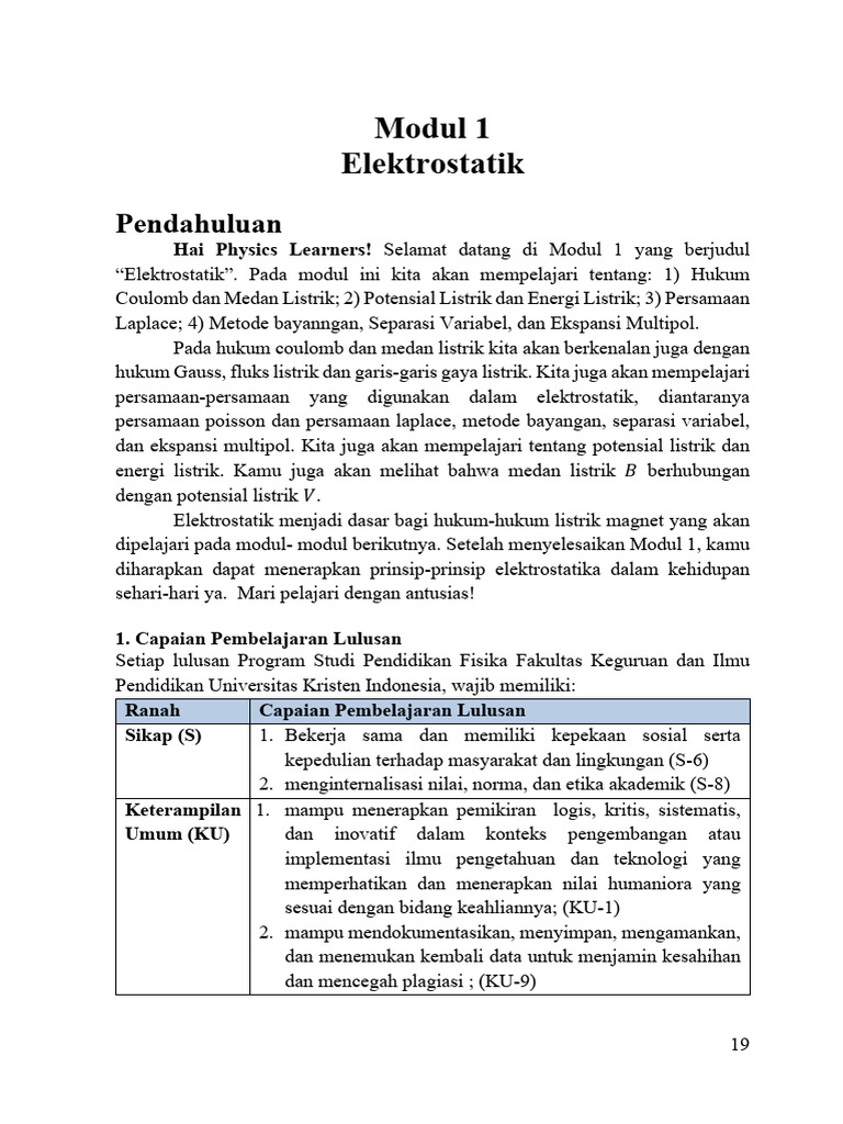 Modul 1 Elektrostatik | PDF