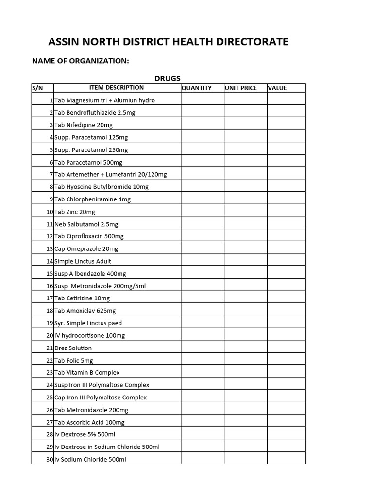 Drugs and Non-Drugs List | PDF | Chemical Substances | Medical Specialties
