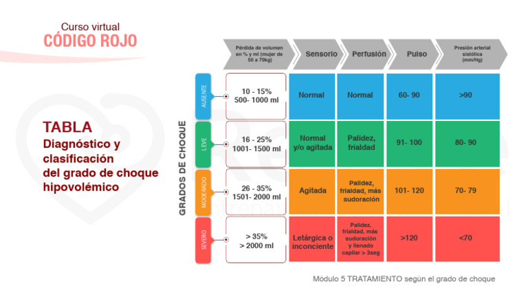 Notas Diagnóstico y clasificación del grado de choque | PDF