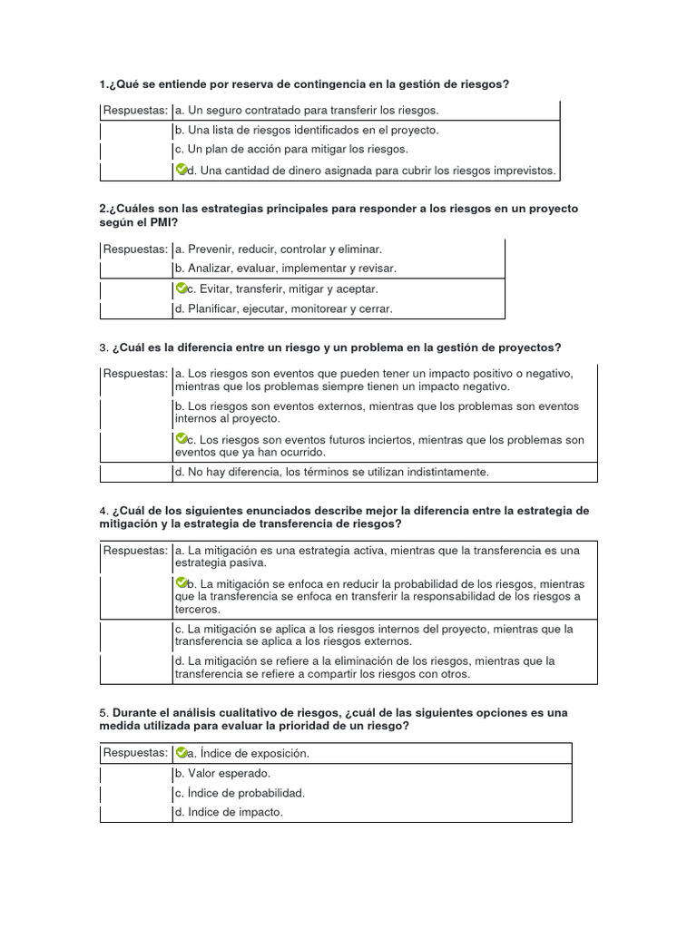Examen Preguntas Maria PDF | PDF | Riesgo | Probabilidad
