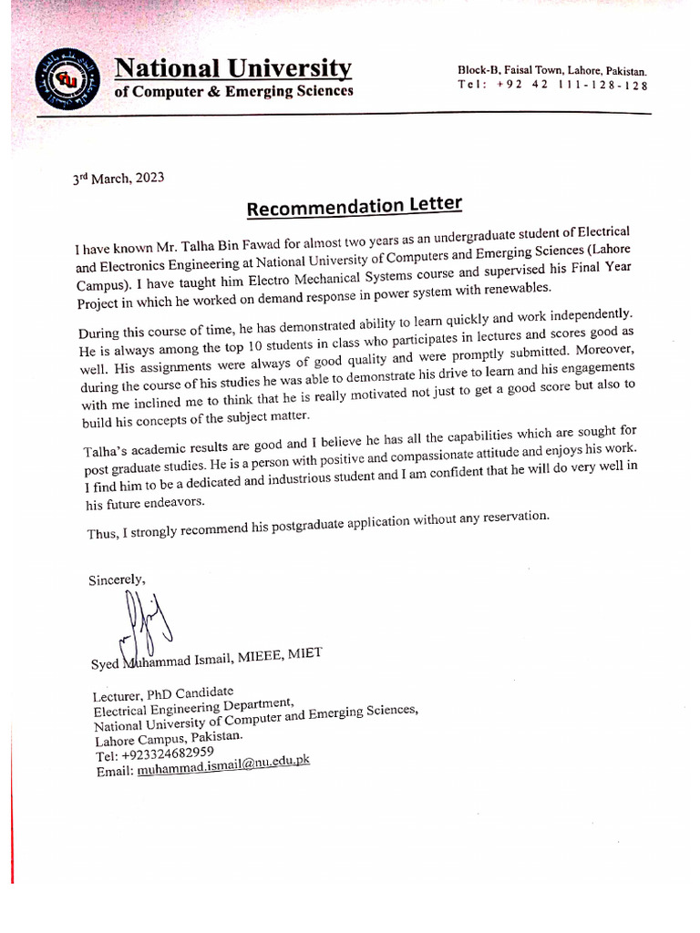 Reference Letter | PDF