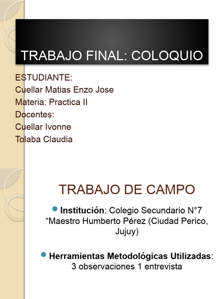 Trabajo Final-Coloquio Practica Ii | PDF | Ciencia y matemáticas