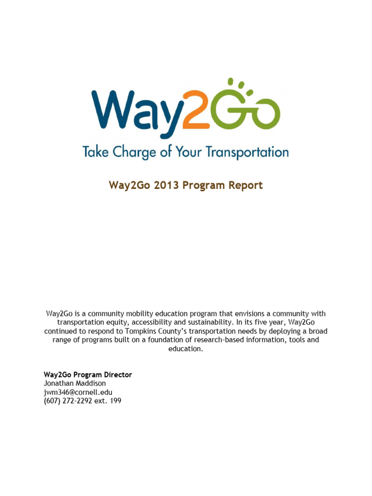 Way2Go Annual Report 2013 | PDF | Technology & Engineering