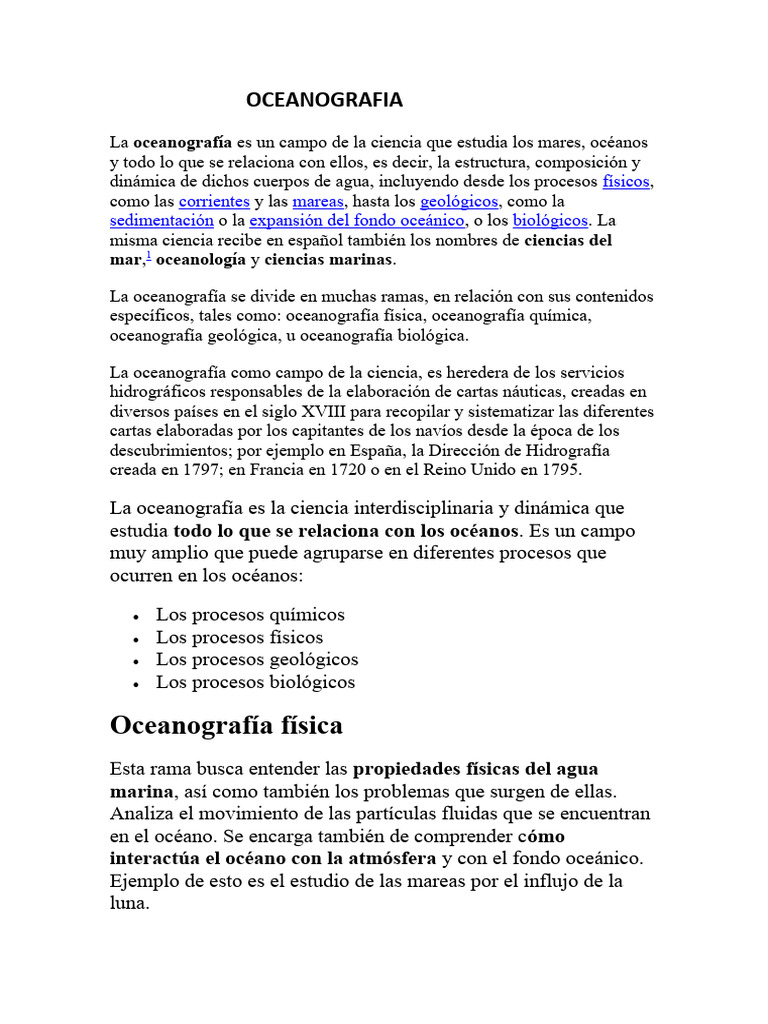 Oceanografia. Definicion. - Importancia. Oceanografia Fisica.-03-10 ...
