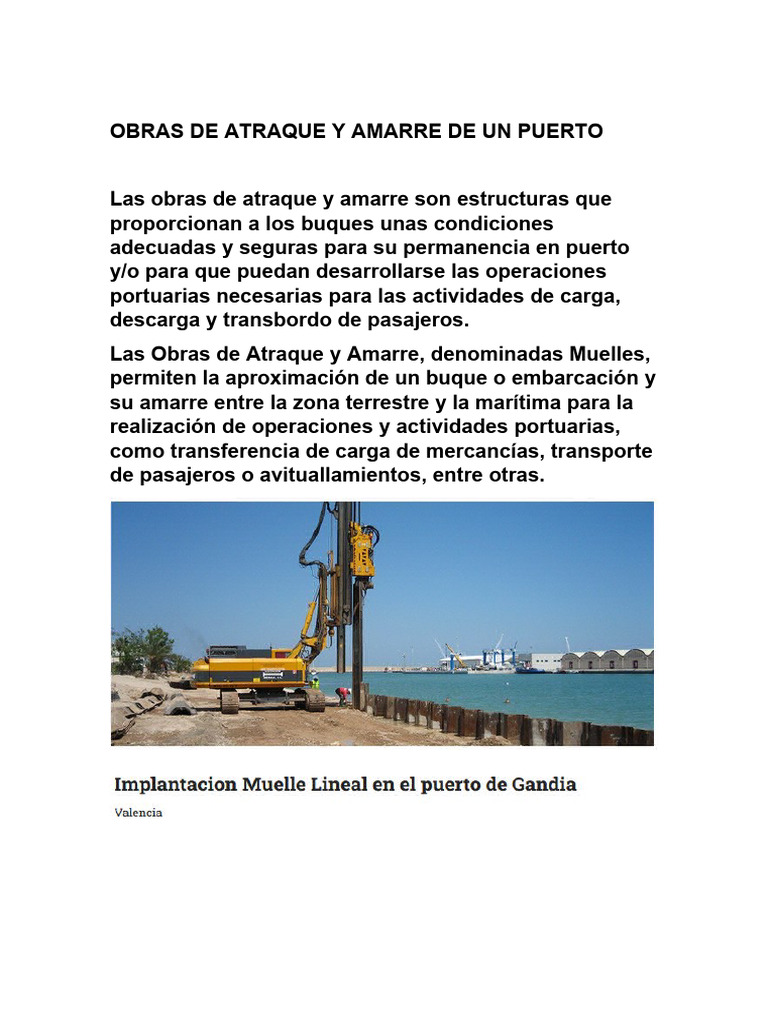 Obras de Atraque y Amarre. - Muelles.-24-07-2023. - 1 | PDF | Hormigón ...
