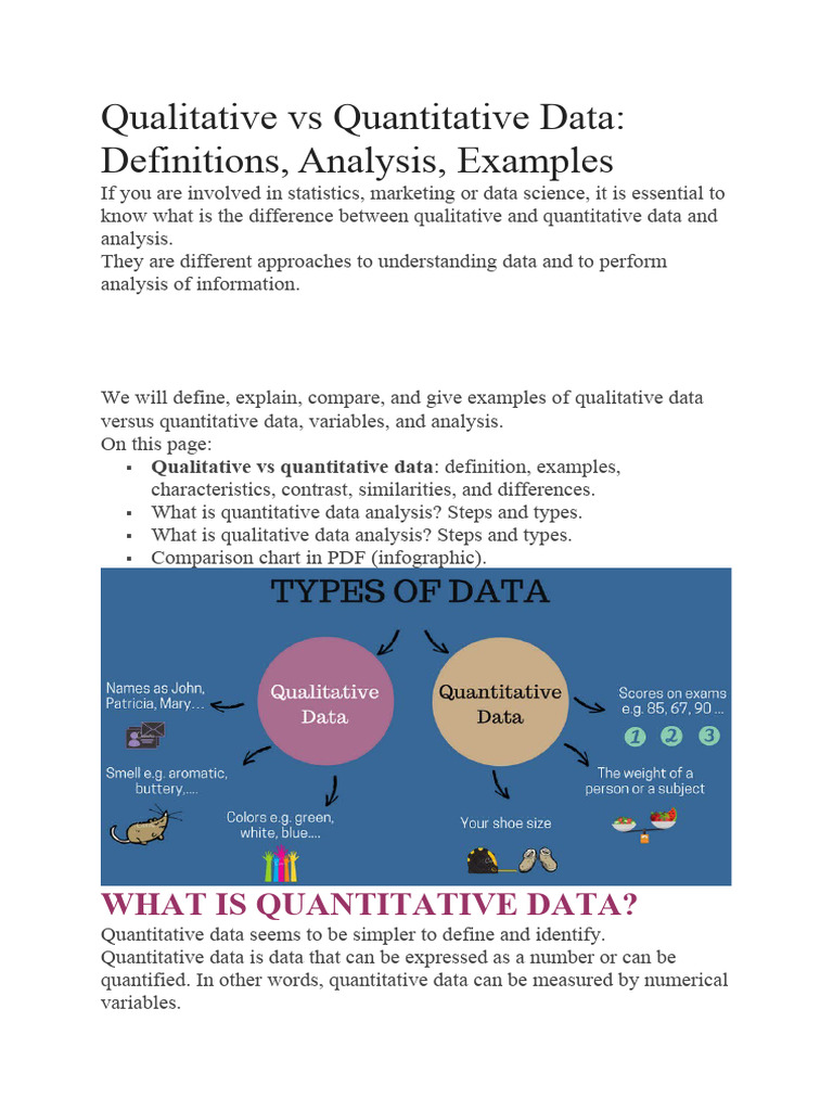 Qualitative Vs Quantitative Data | PDF | Statistics | Level Of Measurement