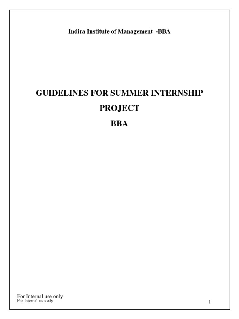 Summer Intership Project Guidelines 2023 Withschedule BBA | PDF ...