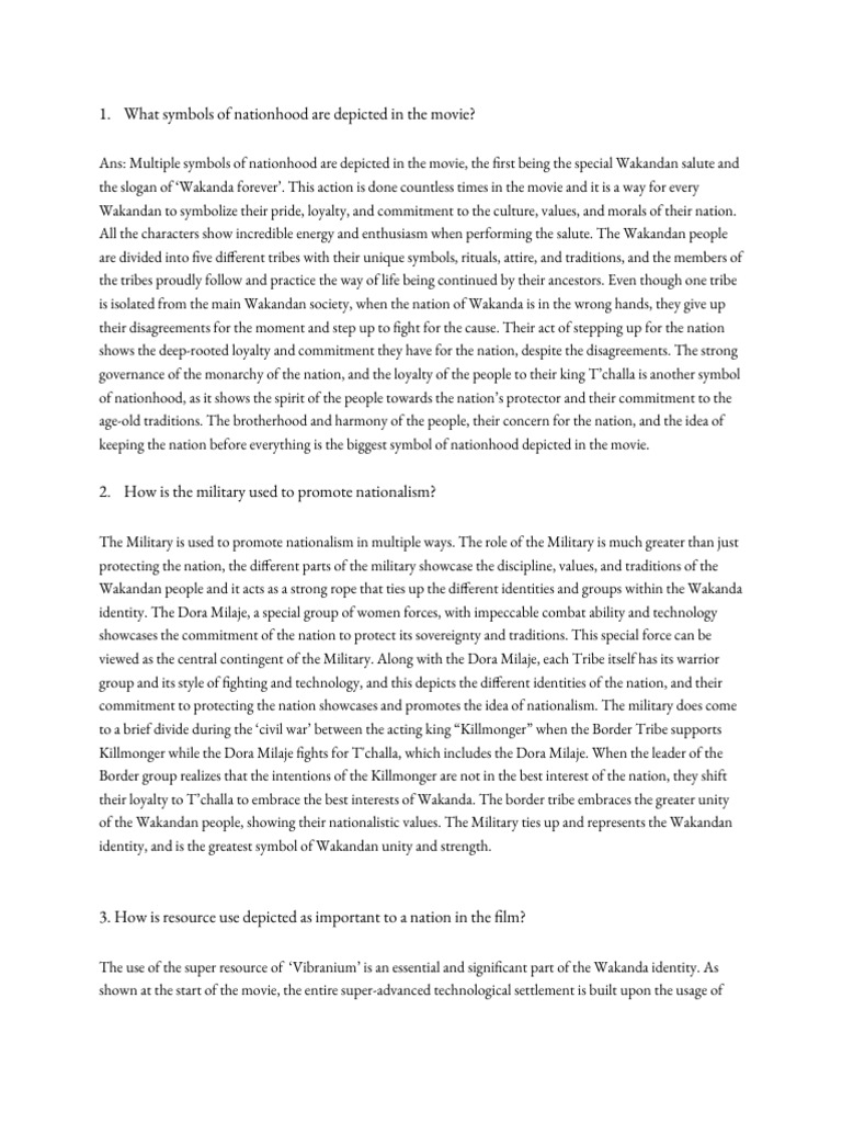 Black Panther - Film Study. | PDF | Nationalism