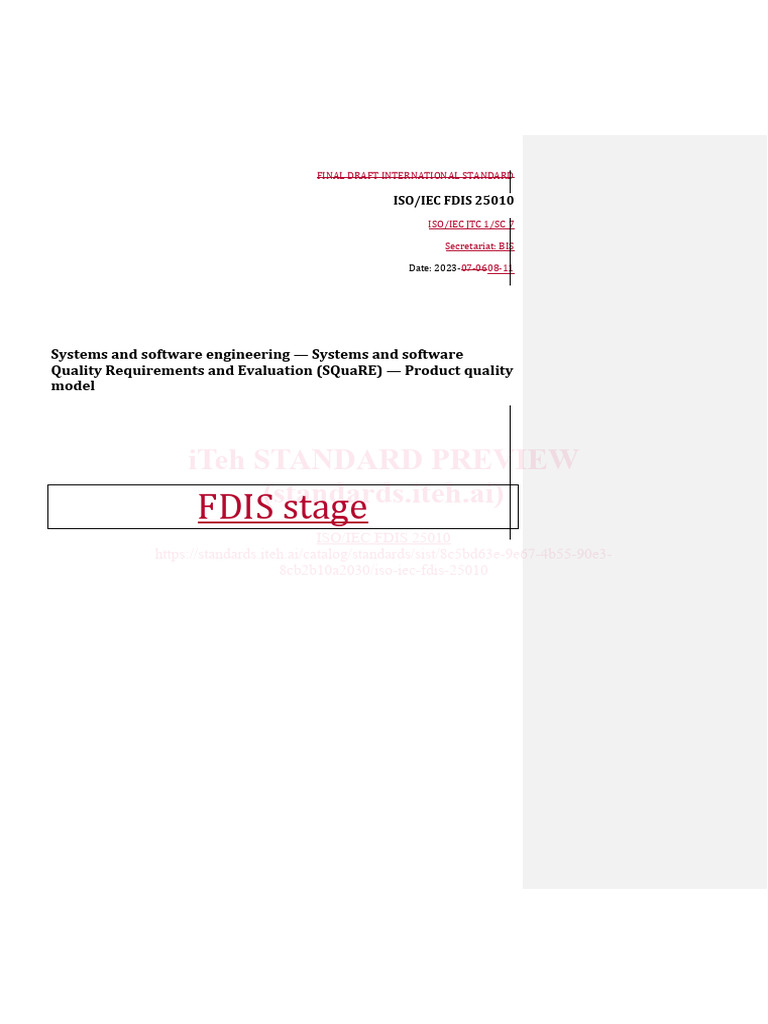 Iso Iec Fdis 25010 | PDF | International Organization For ...