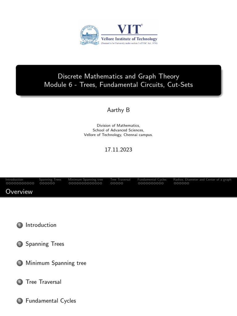 DMGT Module 6 Trees | PDF | Vertex (Graph Theory) | Discrete Mathematics