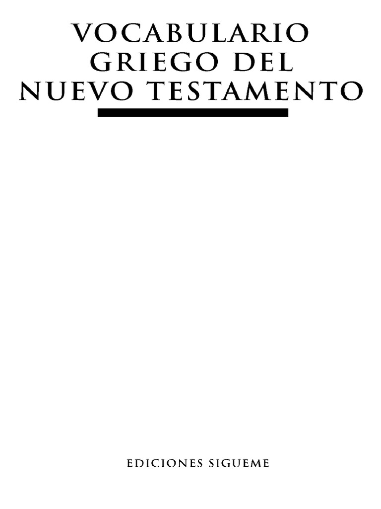 Vocabulario Griego Del NT | PDF