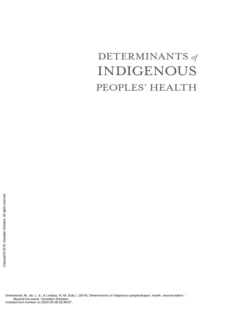 Determinants of Indigenous Peoples' Health | PDF | Indigenous Peoples ...