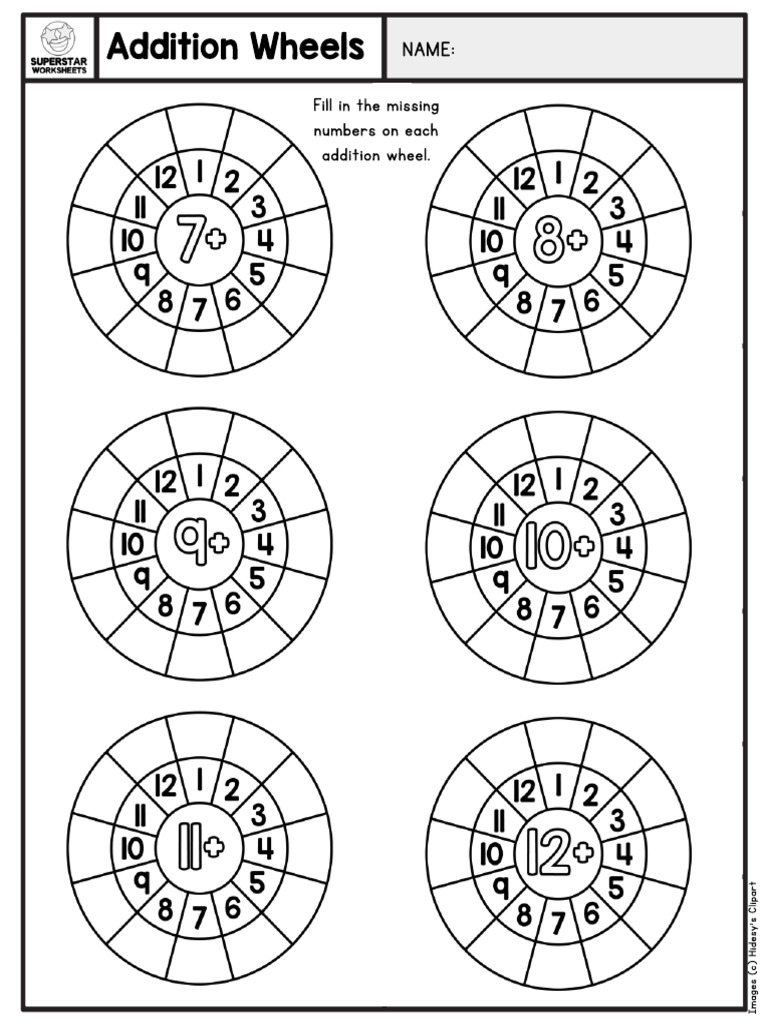 Addition Wheels Worksheet 2 | PDF Addition Wheels Worksheet 2 | PDF
