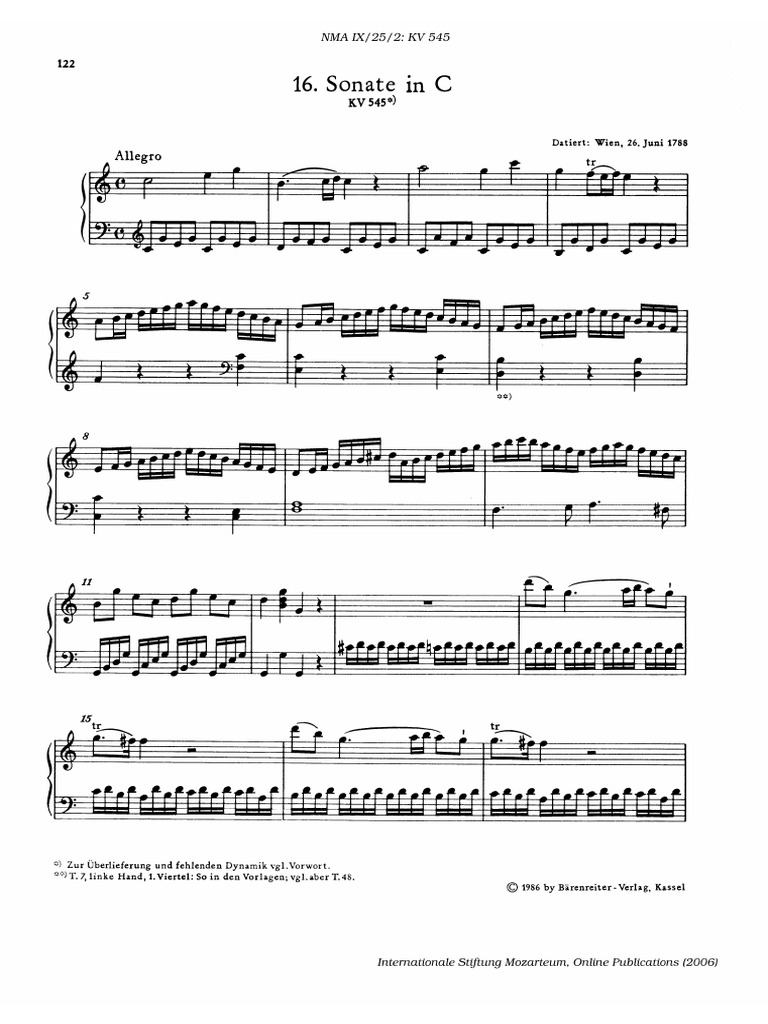 1 Tiempo Mozart k.545 | PDF