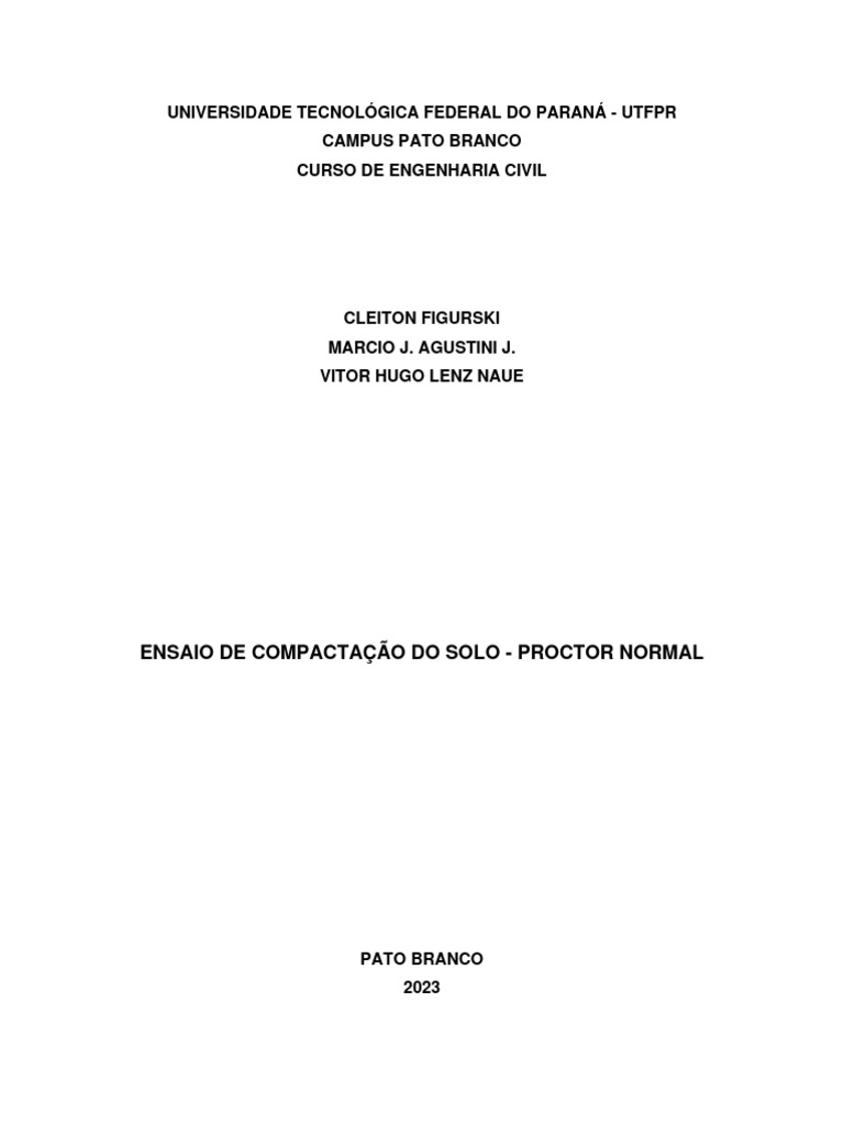 Ensaios de Compactação do Solo Proctor | PDF | Solo | Umidade