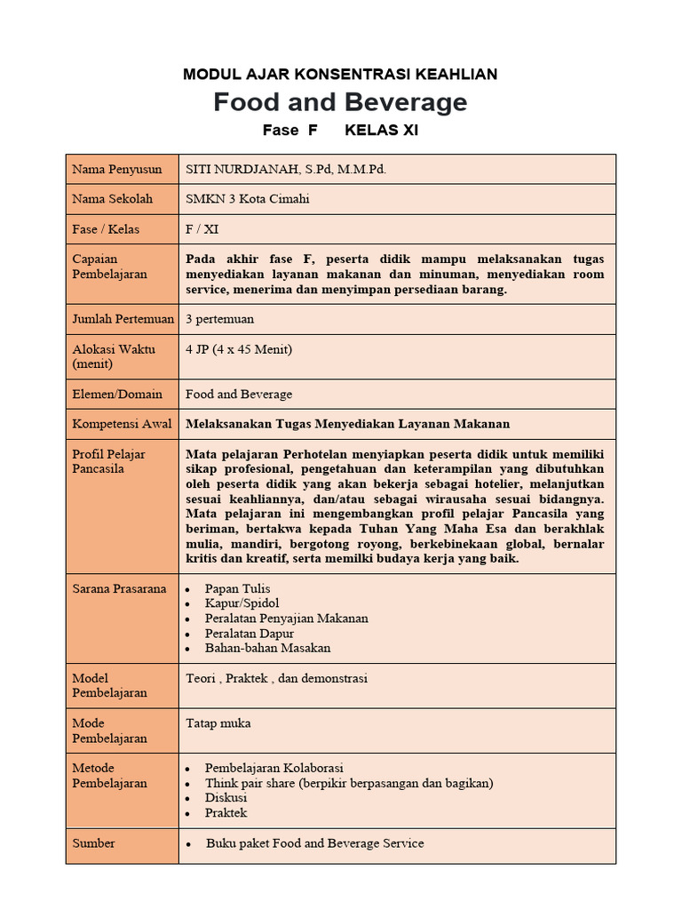 Modul Makanan | PDF | Karier & Perkembangan | Pengembangan Diri
