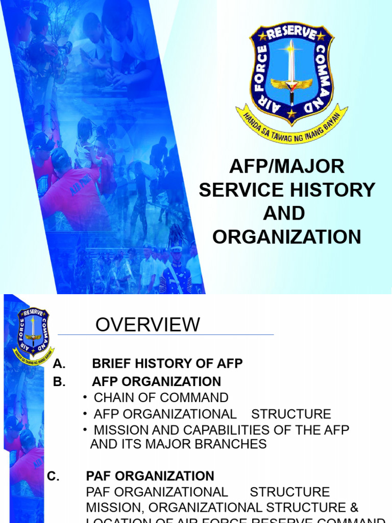 Afp Maj Service History Organization | PDF | Philippines | Defense