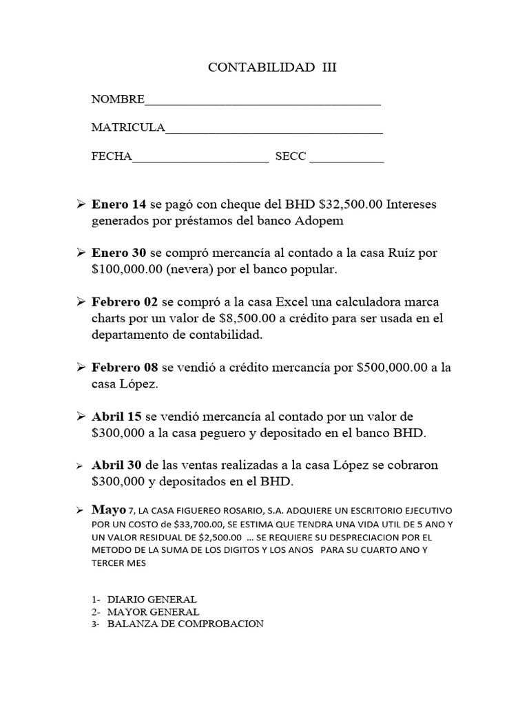 Examen Finall Contab III | PDF