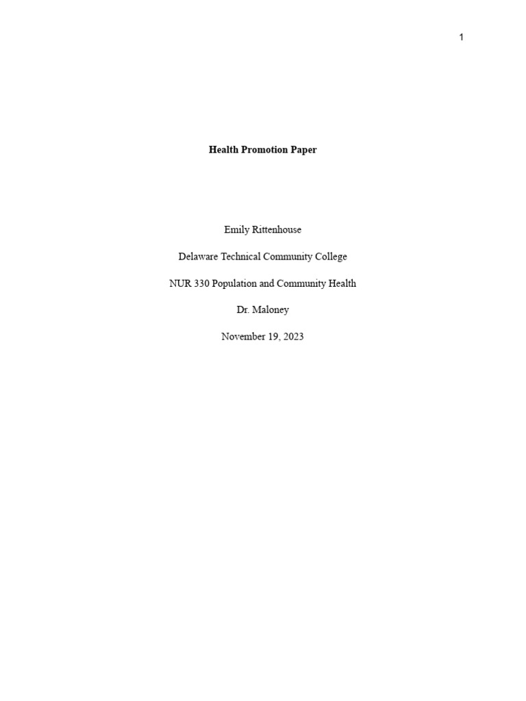 Health Promotion Paper Er-3 | PDF | Caregiver | Coronary Artery Disease