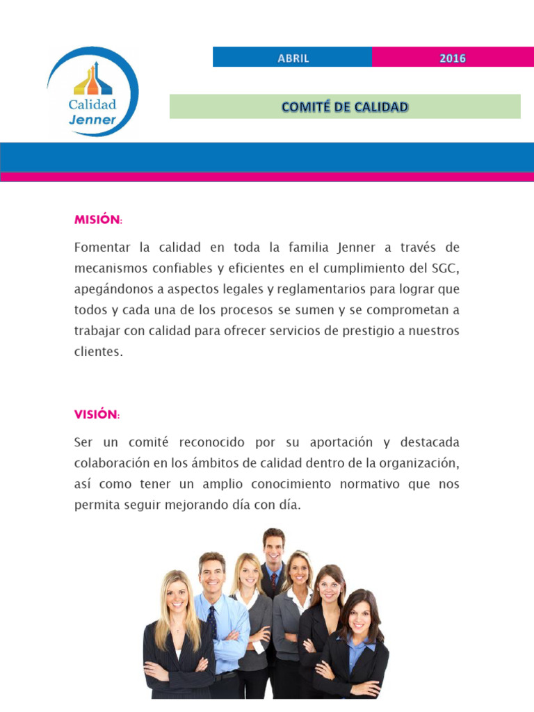 Misión y Visión Del Comité de Calidad | PDF