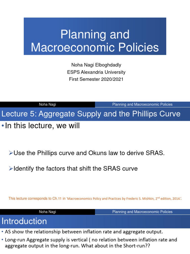 Lecture 5 | PDF | Phillips Curve | Inflation