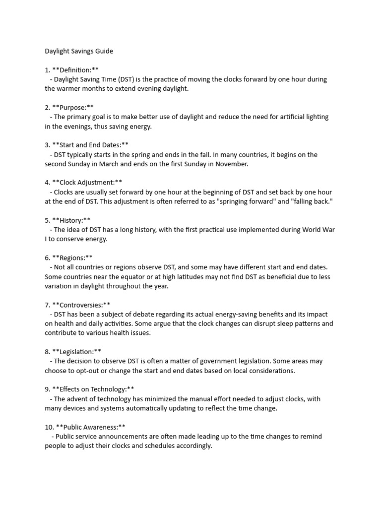 Daylight Savings | PDF | Daylight Saving Time