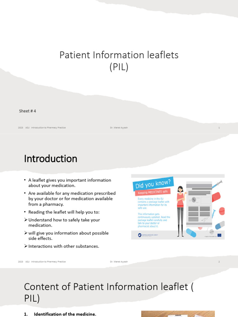 Patient Information Leaflets | PDF | Pharmacy | Dose (Biochemistry)