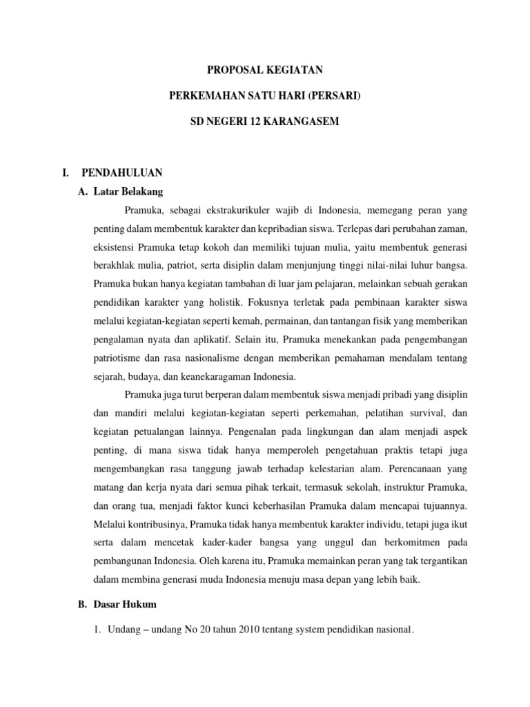 Proposal Kegiatan Persari Pramuka Siaga | PDF