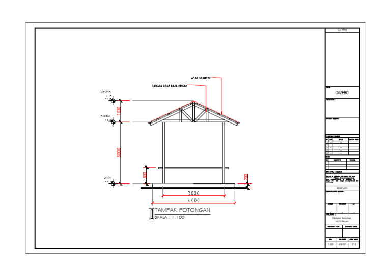 Tampak Potongan Gazebo | PDF