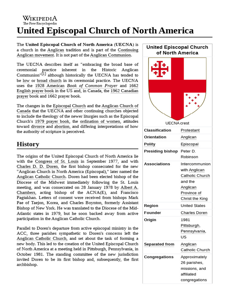 United Episcopal Church of North America | PDF | Protestantism ...