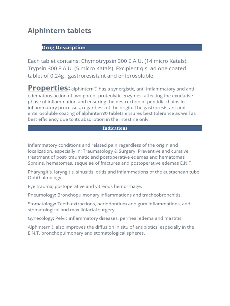 Alphintern Tablets | PDF