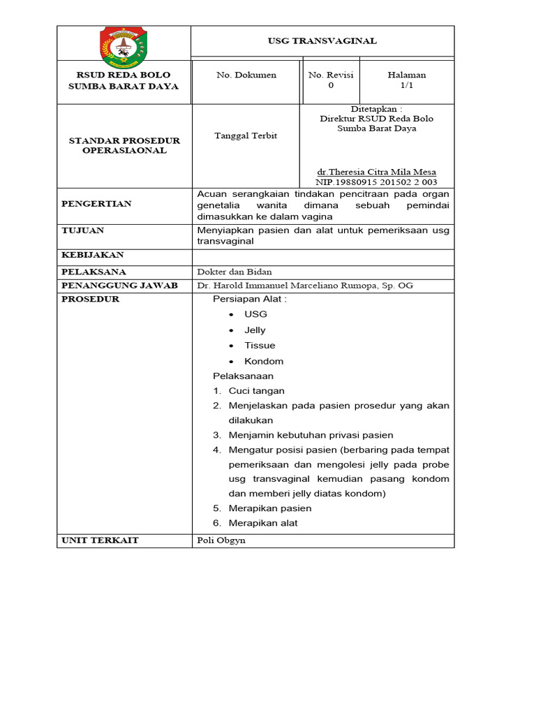 Spo Usg Transvaginal | PDF