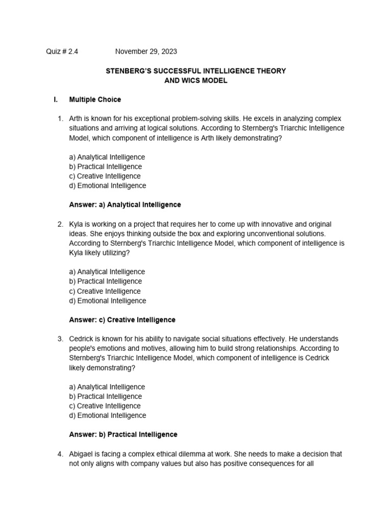 Quiz-2 4 | PDF | Intelligence | Creativity