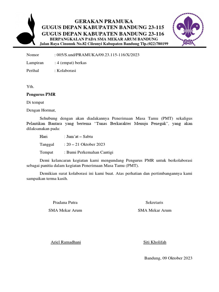 005 Surat Kolaborasi PMR 2023-1 | PDF