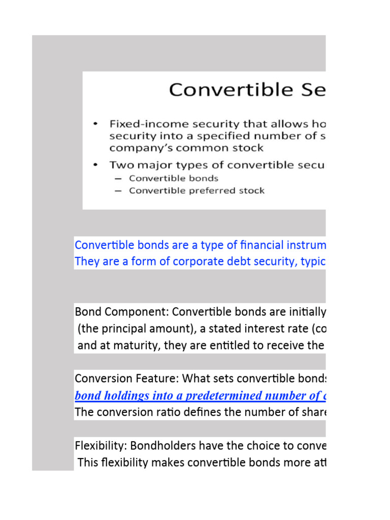 10.. All About Convertible Securities | PDF | Bonds (Finance ...