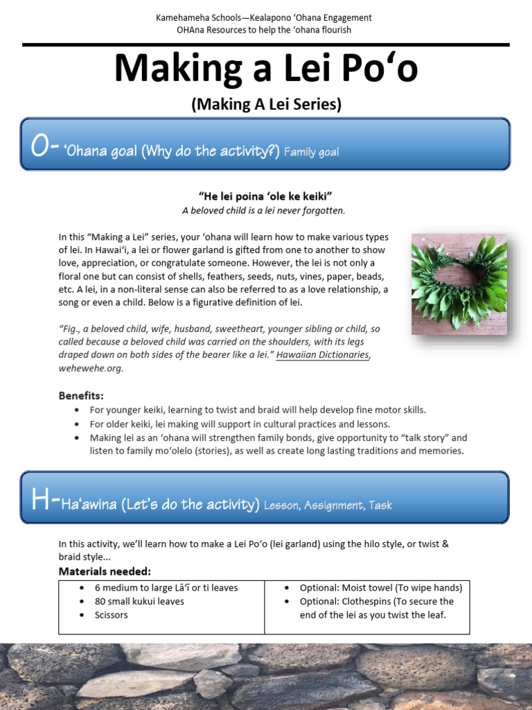 Making A Lei Poo | PDF