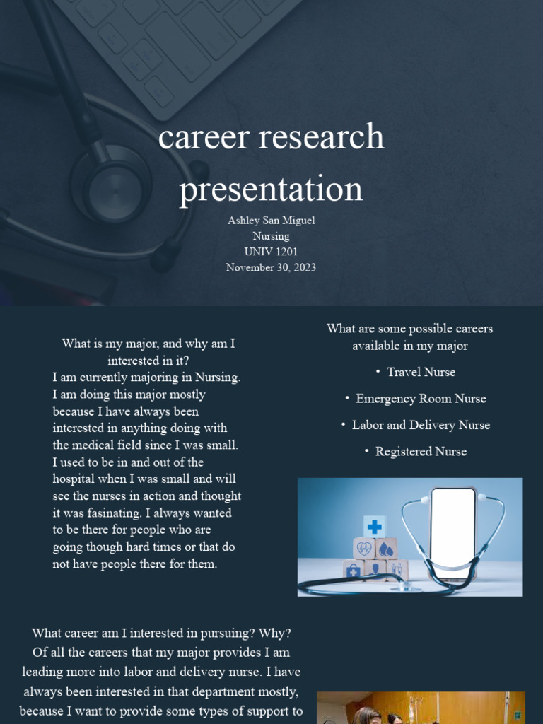 Univ Career Research Presentation | PDF | Nursing | Psychological Concepts