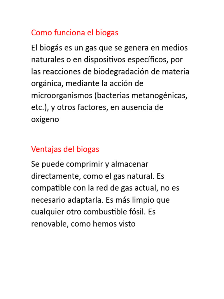 Como Funciona El Biogas | PDF