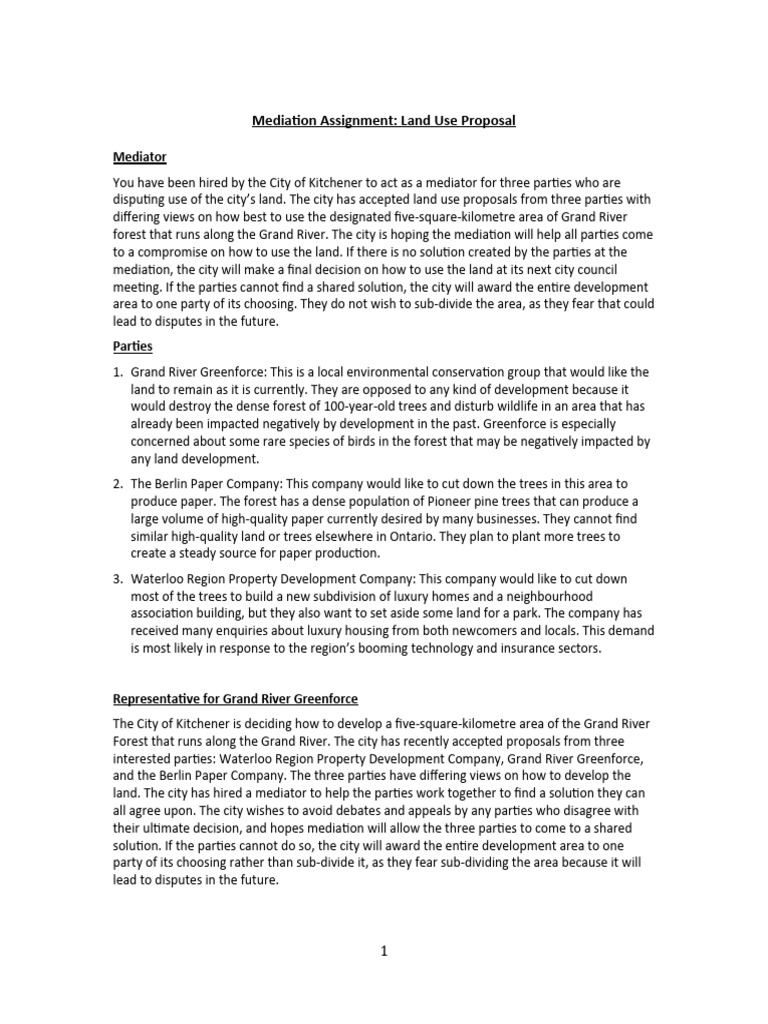 Land Use Proposal - All | PDF | Mediation | Trees