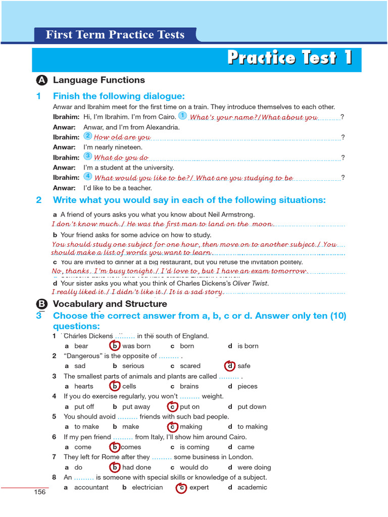 Practice Test 1 First Year Pdf