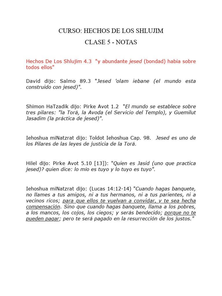 09.hechos Clase 5 Notas | PDF | Creencia religiosa y doctrina | Contenido bíblico