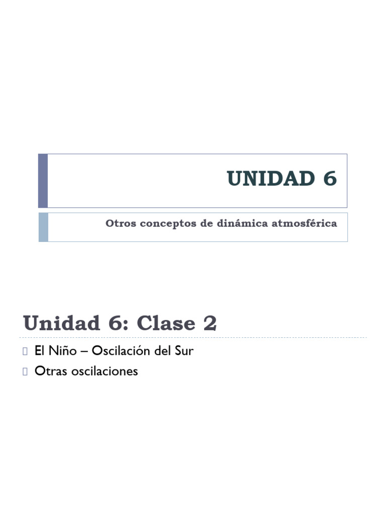 Unidad6 Clase2 | PDF | El niño | Ciencias atmosféricas
