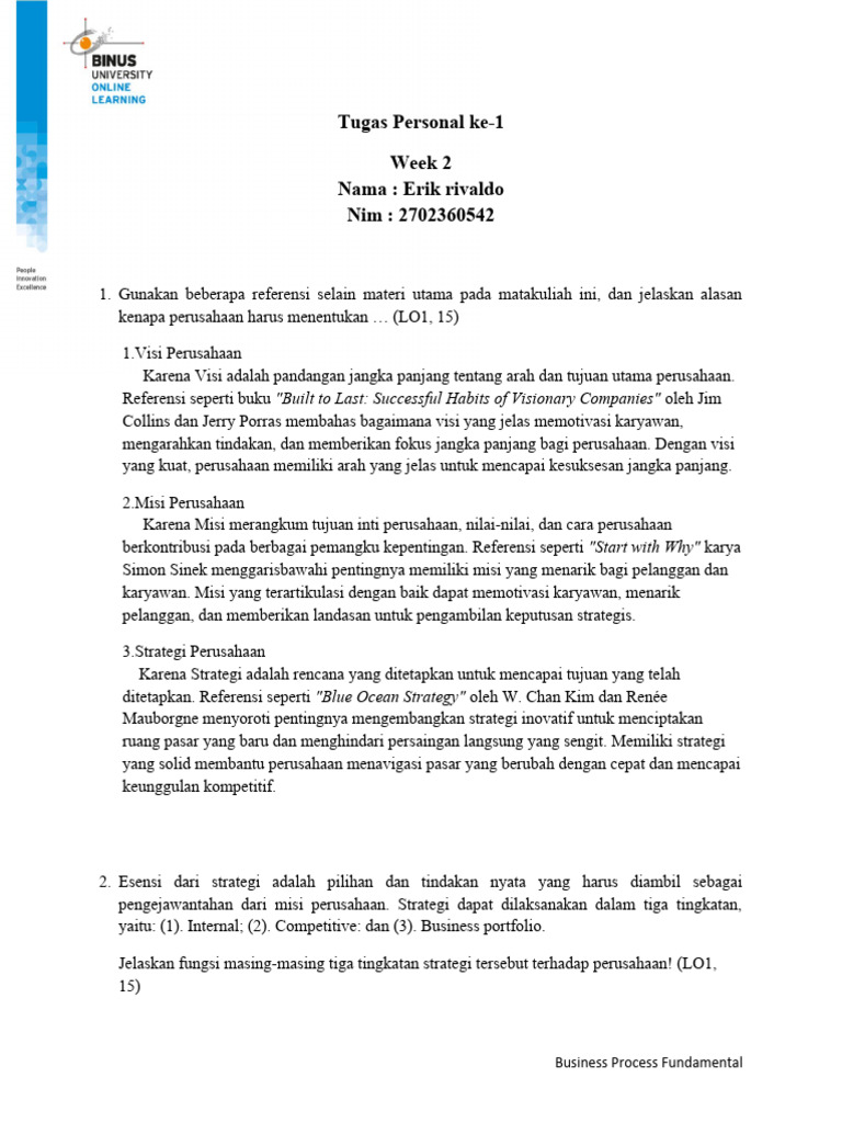 Tugas Personal Ke-1 Week 2 Nama: Erik Rivaldo Nim: 2702360542 | PDF