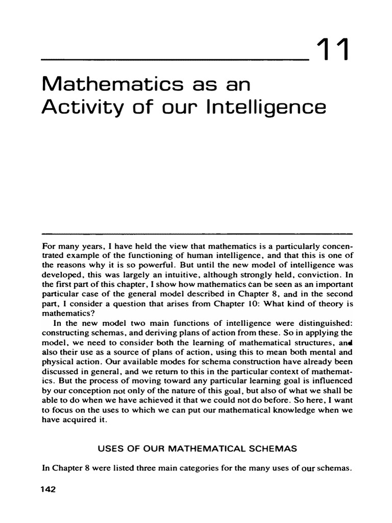 Understanding Mathematics and Intelligence | PDF | Theory | Conceptual ...