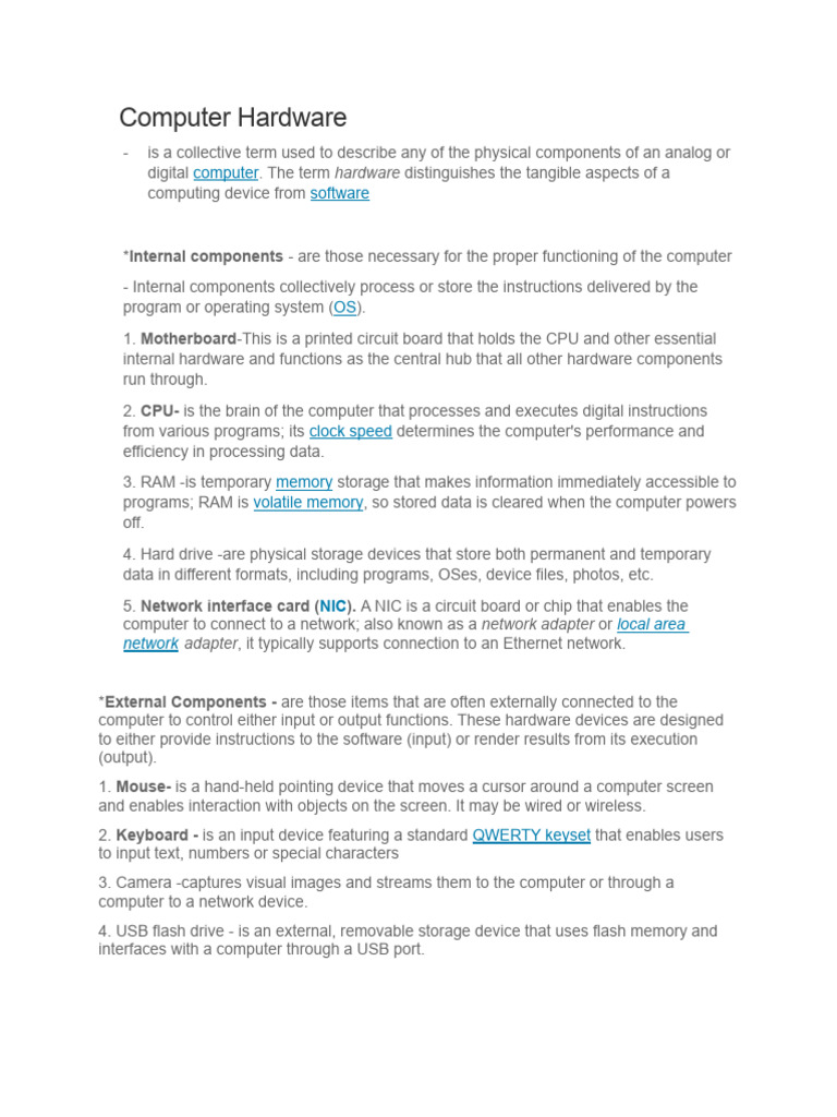 Hardware & Software | Download Free PDF | Application Software | Computer Hardware